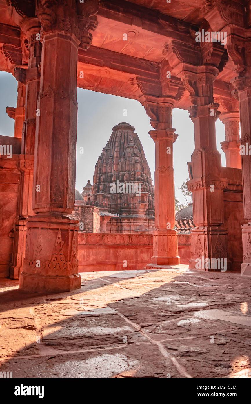 ancient hindu temple architecture from unique angle at day shot taken ...