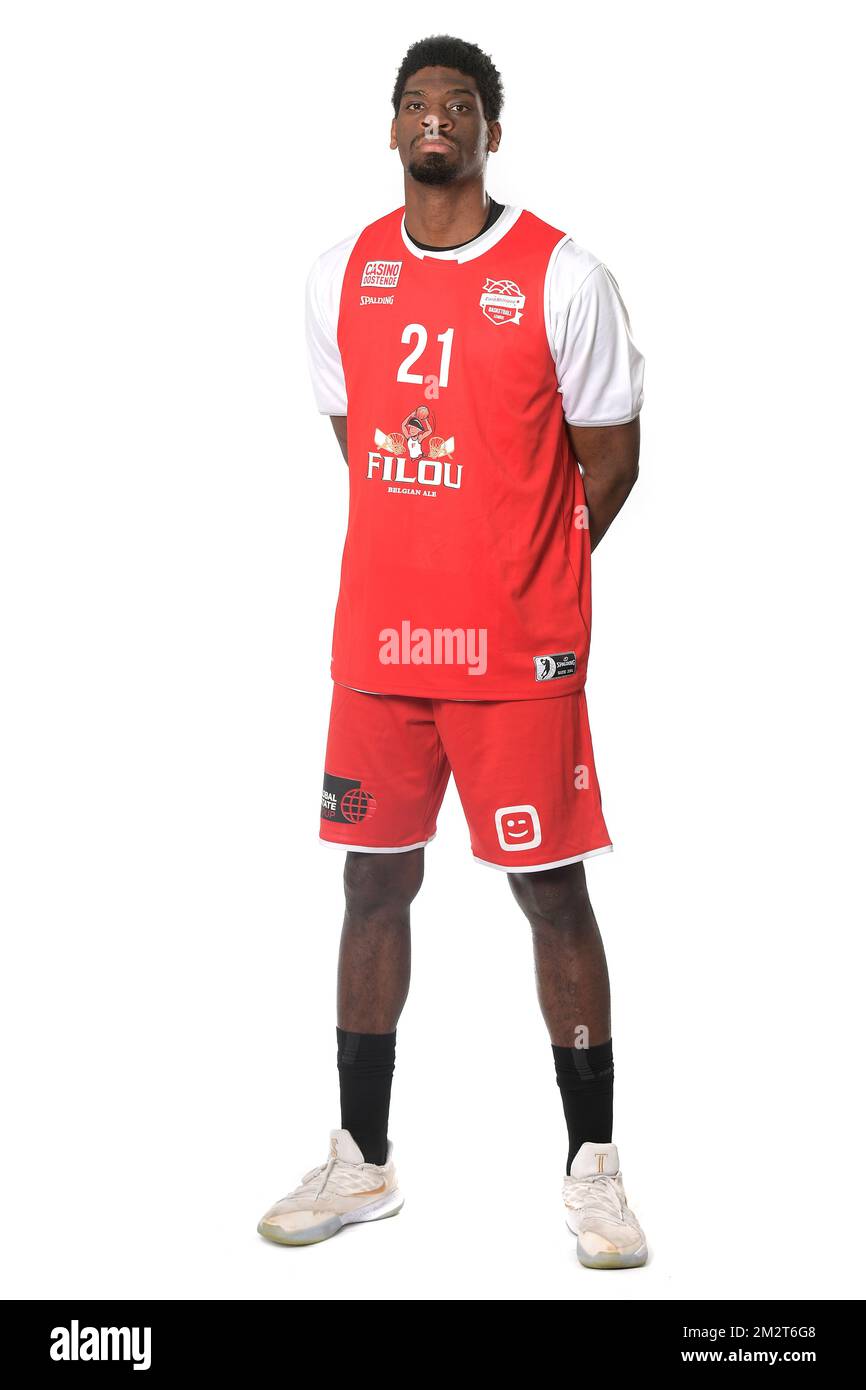 Oostende's Shevon Thompson poses for the photographer ahead of a ...