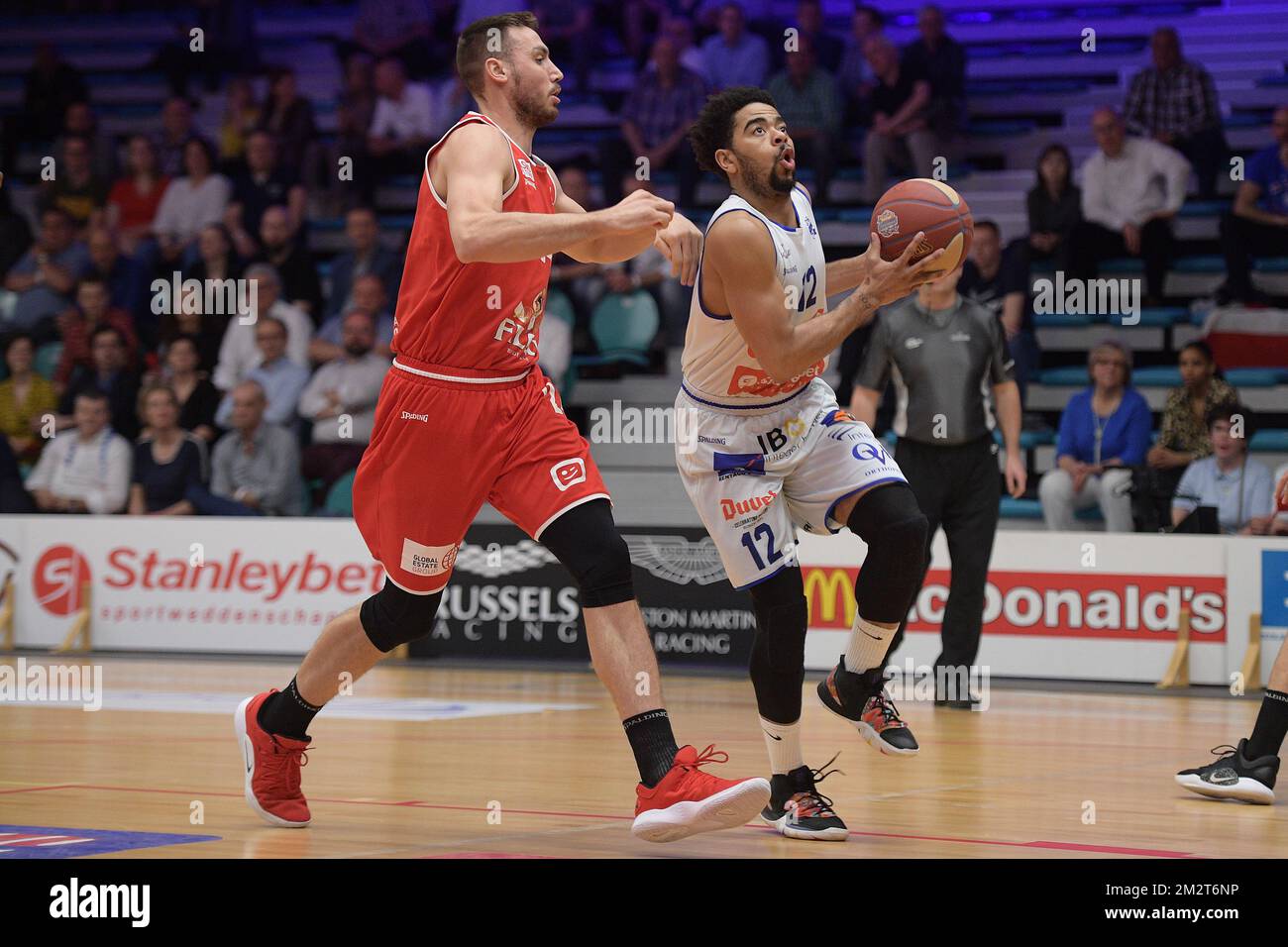 Oostende's Chase Fieler and Mechelen's Carrington Love pictured in ...