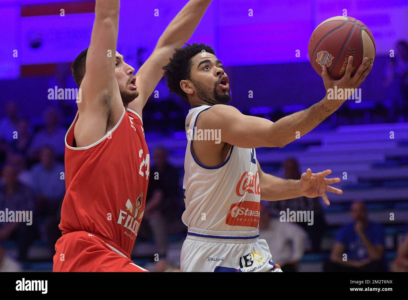 Oostende's Chase Fieler and Mechelen's Carrington Love pictured in ...