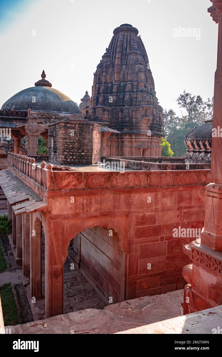ancient hindu temple architecture from unique angle at day Stock Photo ...