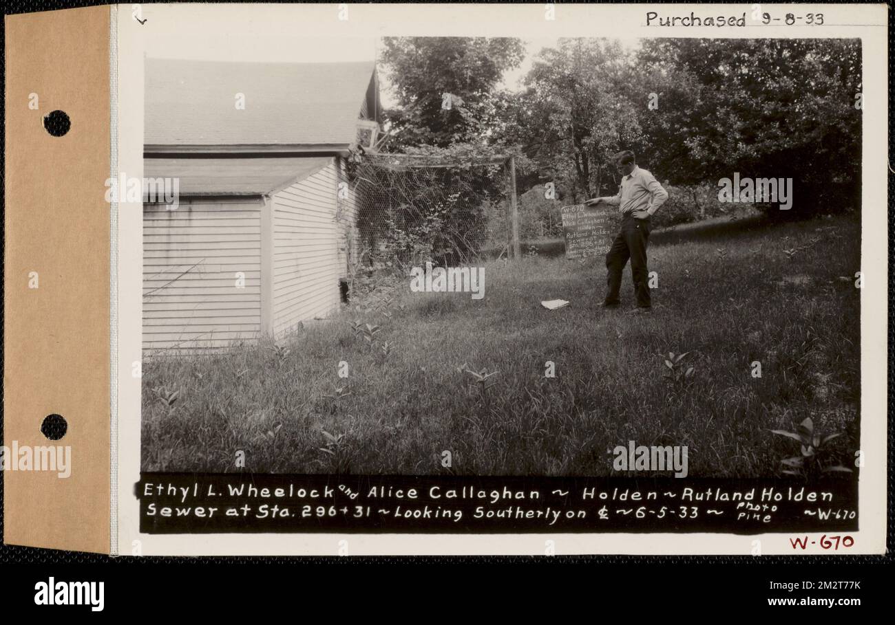 Ethel L. Wheelock and Alice Callaghan, barn?, Rutland-Holden Sewer near ...