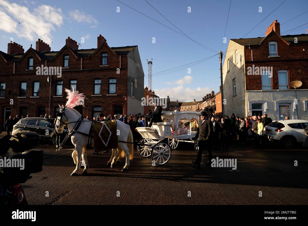 The funeral cortege of Stella-Lily McCorkindale leaves Bromley Street ...