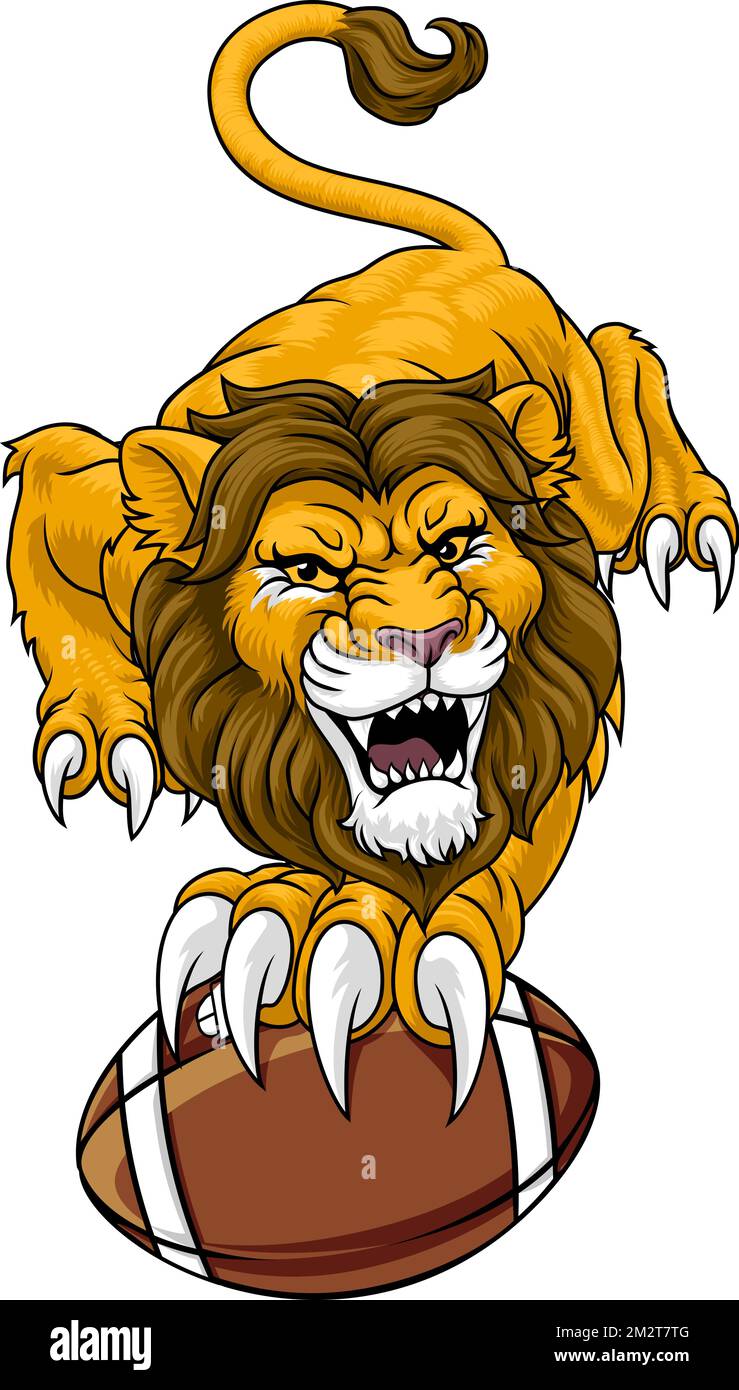 Lion American Football Sports Team Animal Mascot Stock Vector Image ...