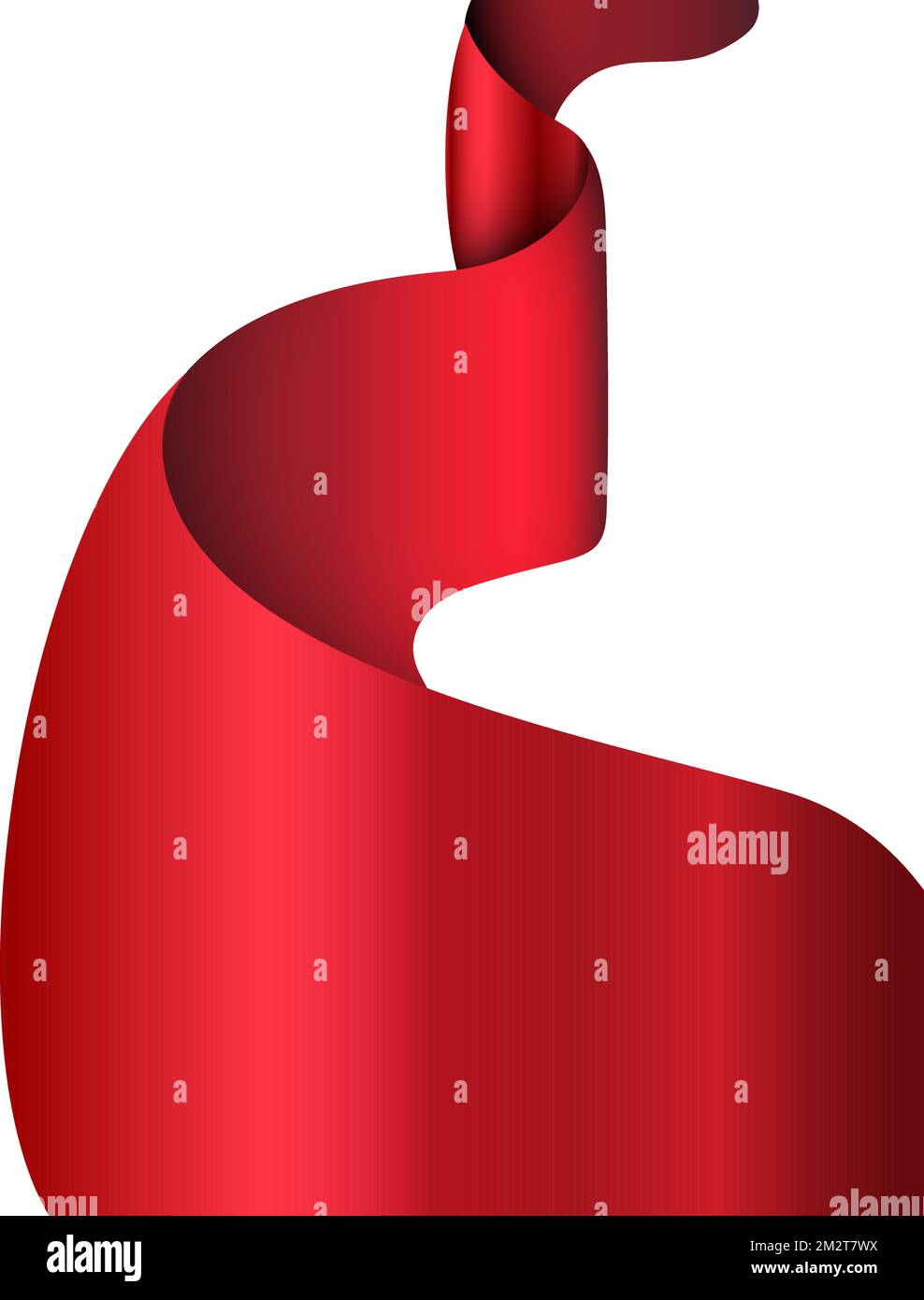 Vector abstract red isolated ribbons silk fabric. Banner illustration ...