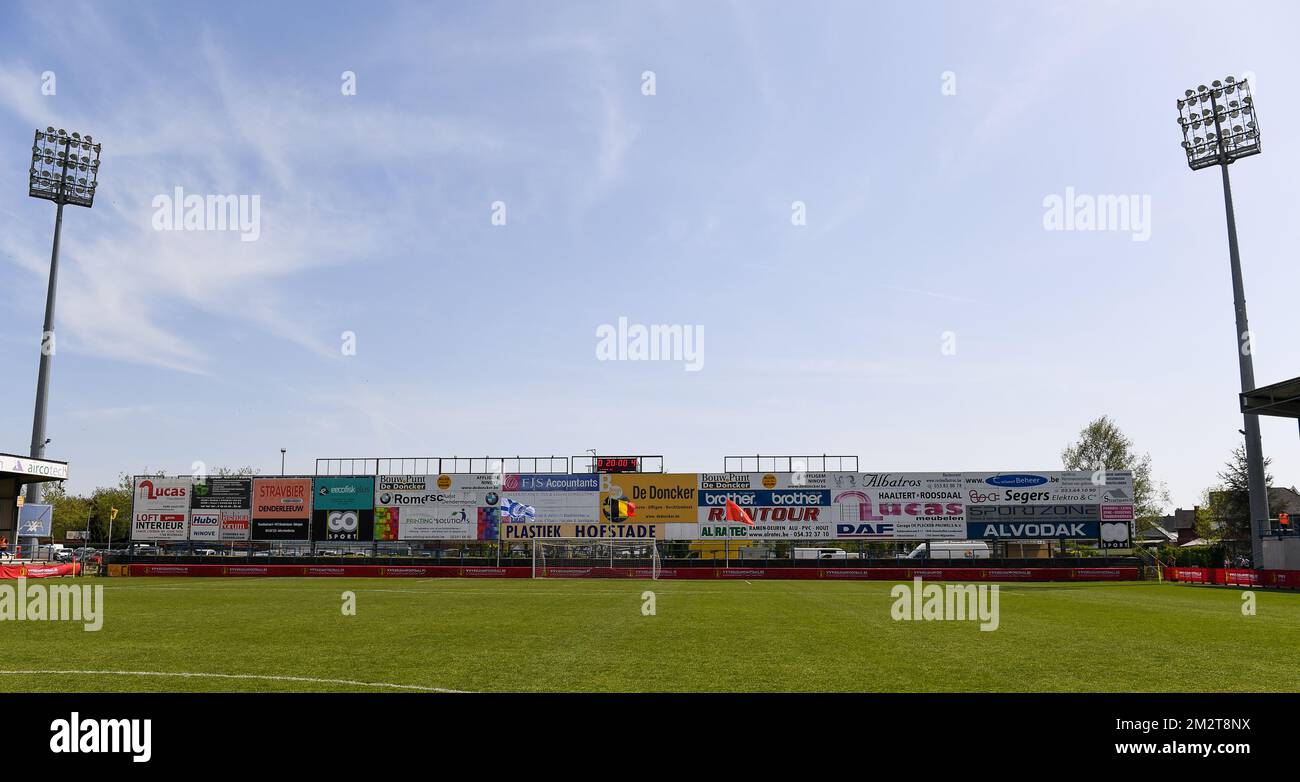 Illustration picture shows the Van Roy Stadium before a soccer game ...