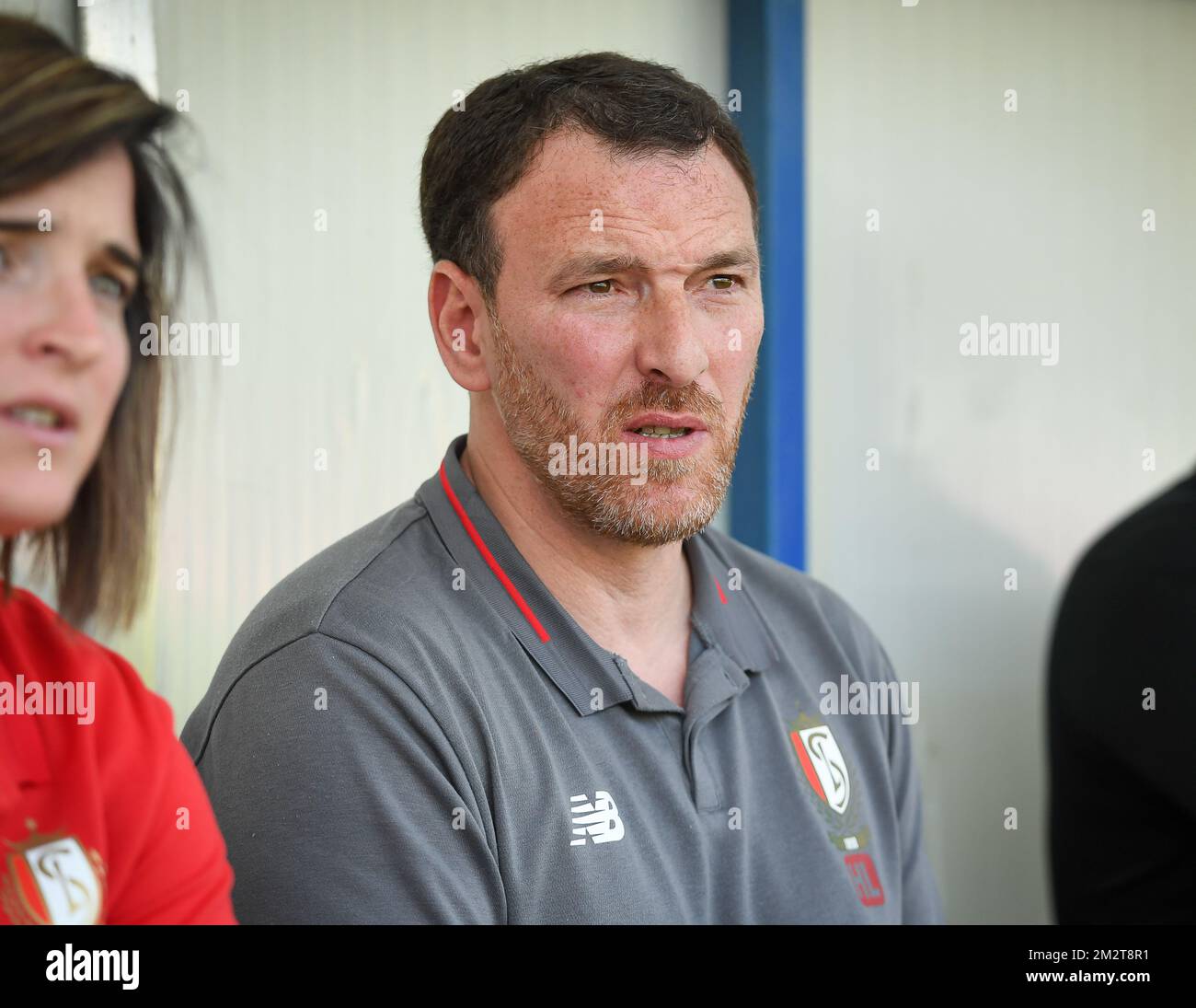 Standard's head coach Hamide Lamara pictured ahead of a soccer game ...