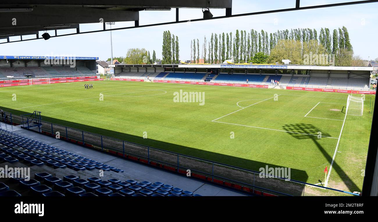 Illustration picture shows the Van Roy Stadium before a soccer game ...