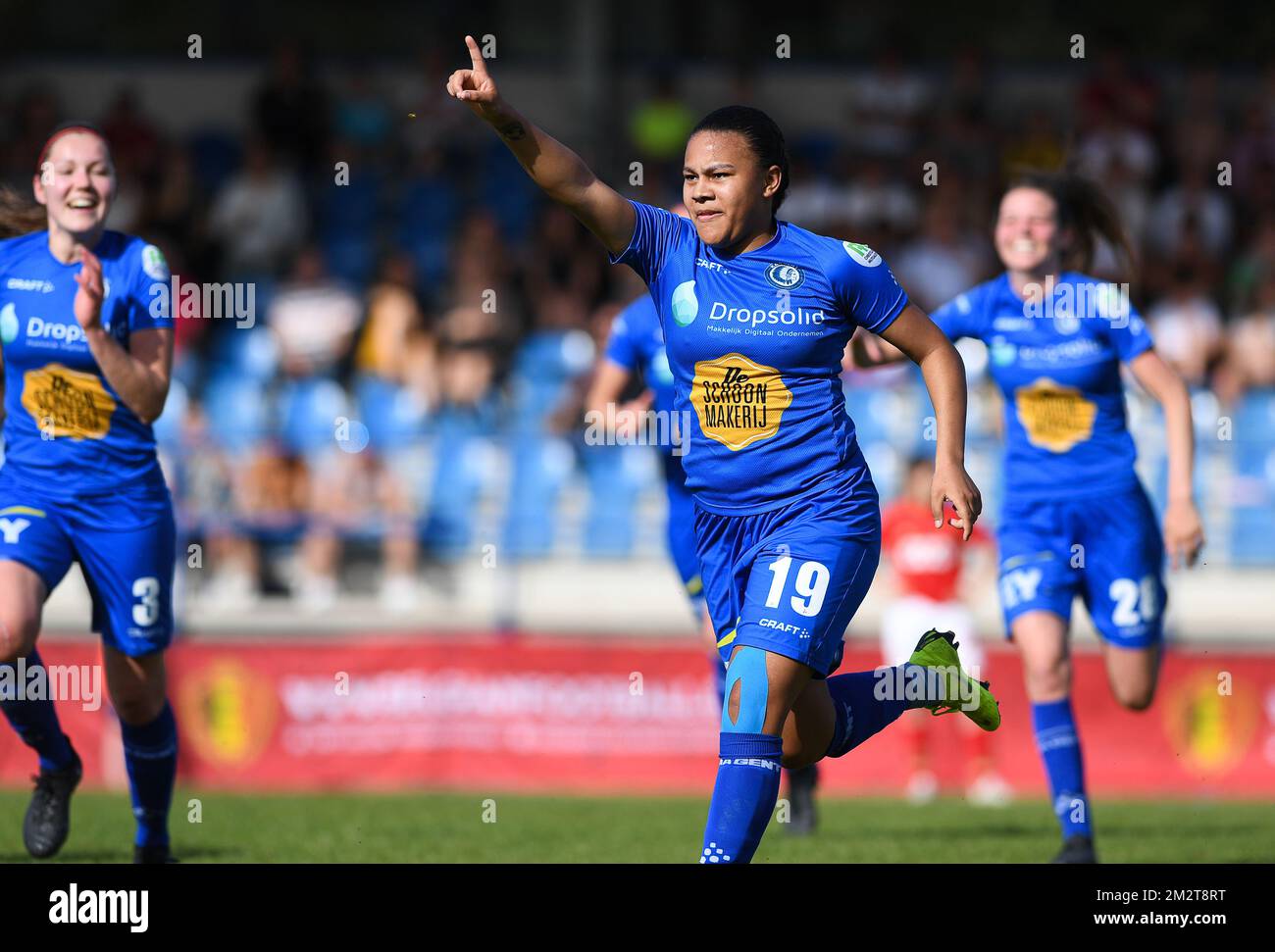 Gent's Mariam Abdulai Toloba celebrates after scoring during a soccer ...