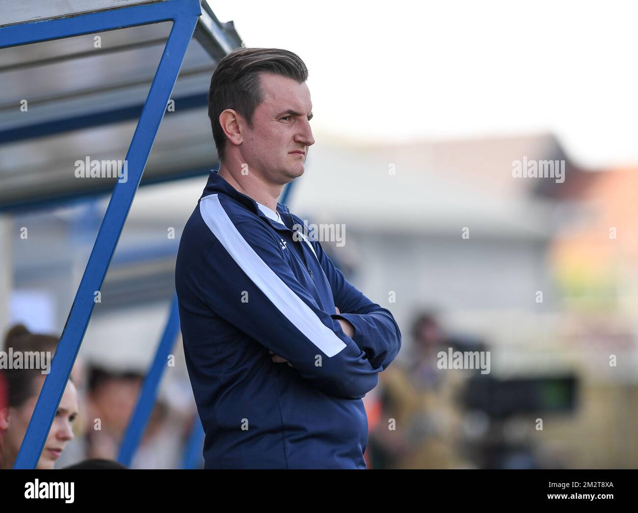 Gent's head coach Dave Mattheus pictured during a soccer game between ...