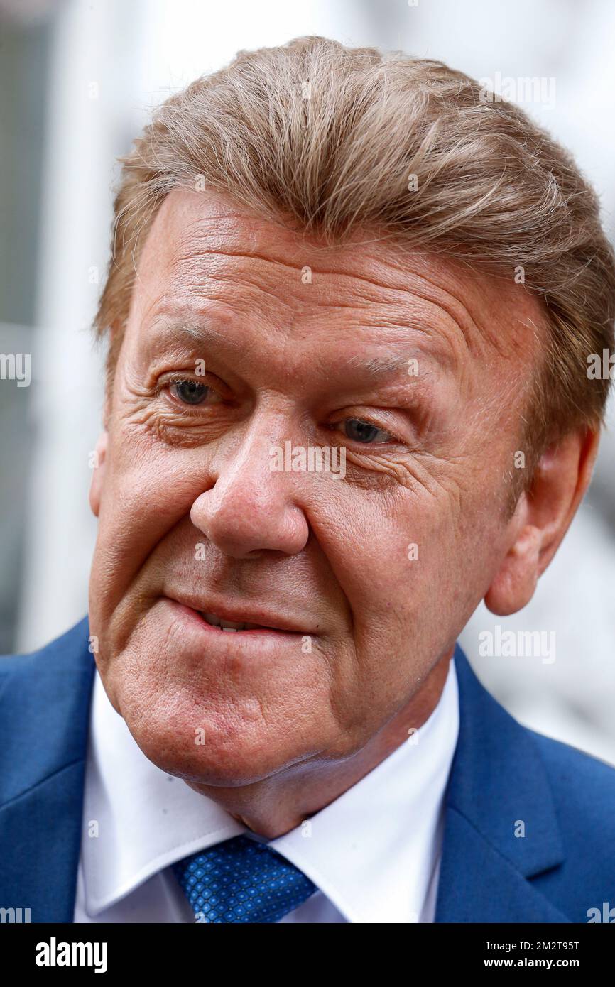 Singer Danny Fabry pictured during the funeral ceremony of Belgian ...