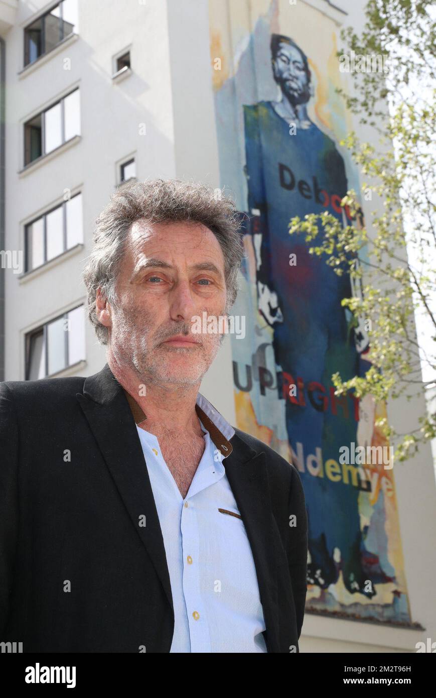 The artist Bruce Clarke poses for the photographer during the ...