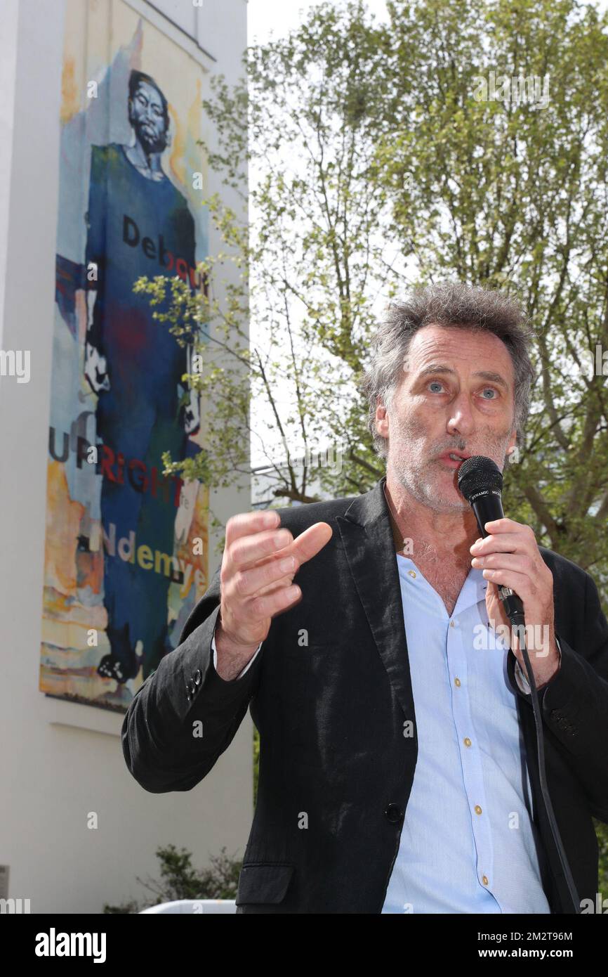 The artist Bruce Clarke pictured during the inauguration of a wall ...