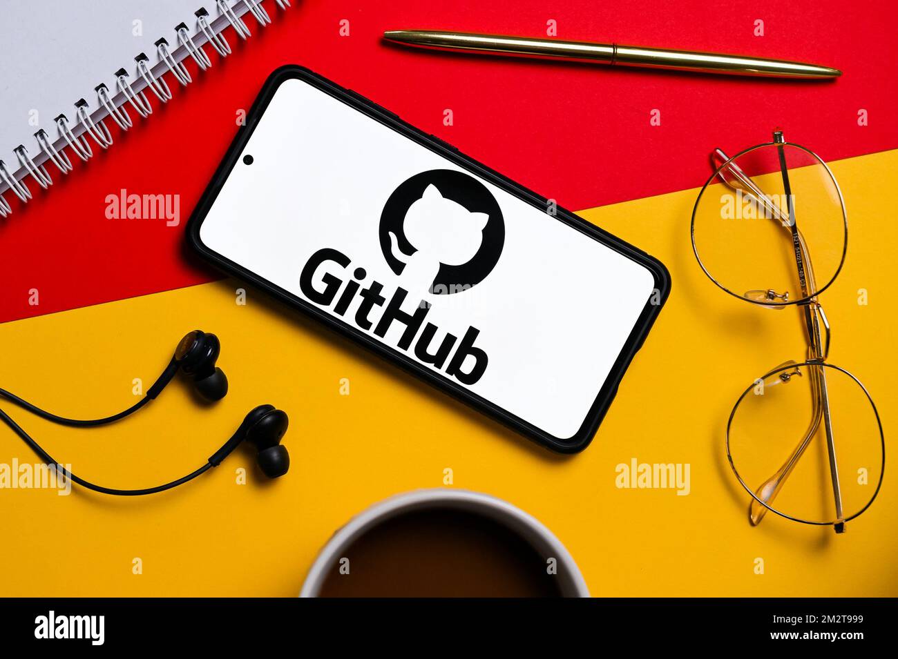 Poland. 10th Dec, 2022. In this photo illustration a GitHub logo seen ...