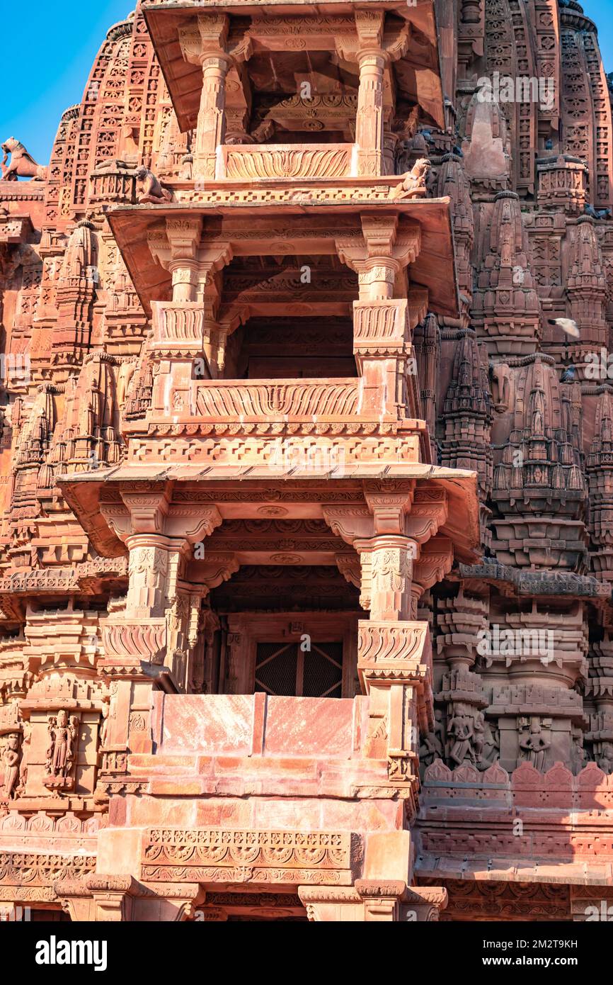ancient hindu temple architecture from unique angle at day Stock Photo ...