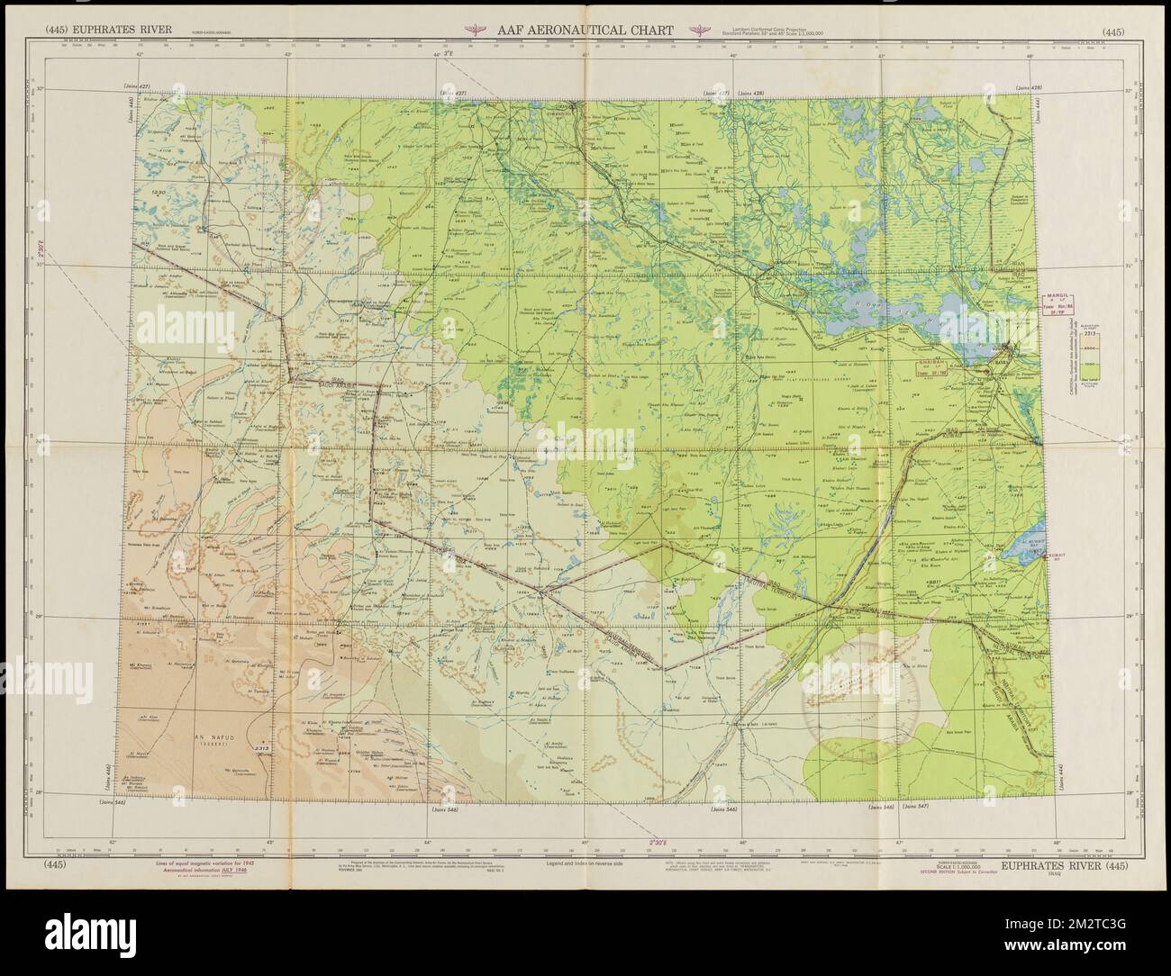 Euphrates River AAF aeronautical chart , Rivers, Aeronautics. Ralph ...