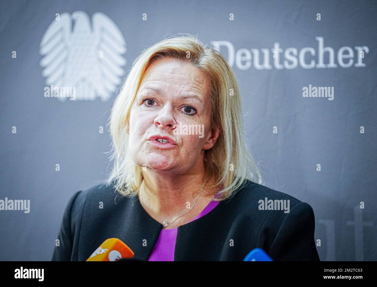 Berlin, Germany. 14th Dec, 2022. Nancy Faeser (SPD), Federal Minister ...