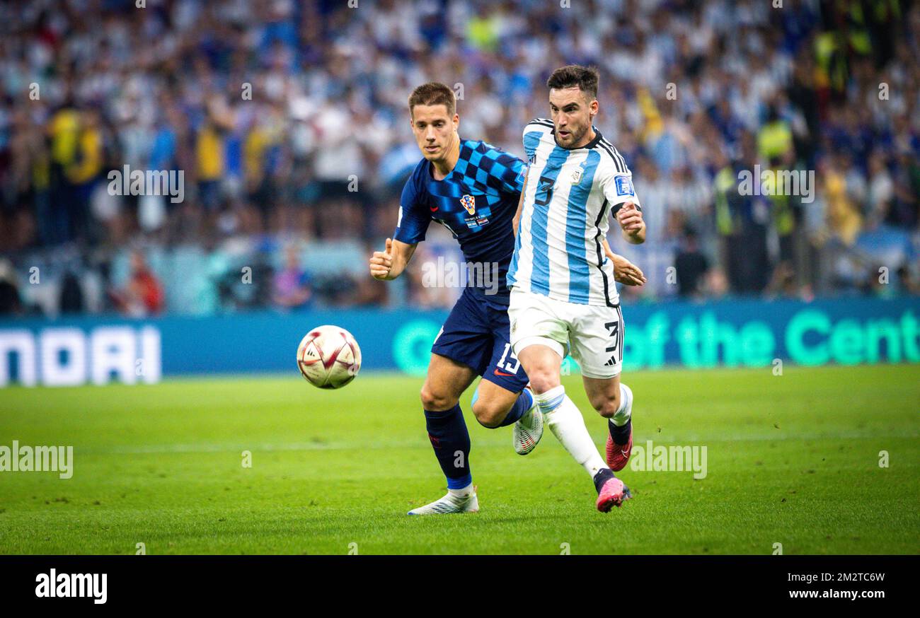 Doha, Qatar. 13th Dec, 2022. Nicolas Tagliafico (Arg), Mario Pasalic ...
