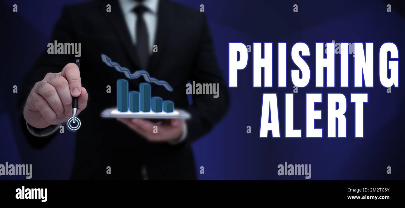 Writing displaying text Phishing Alert. Business showcase aware to ...