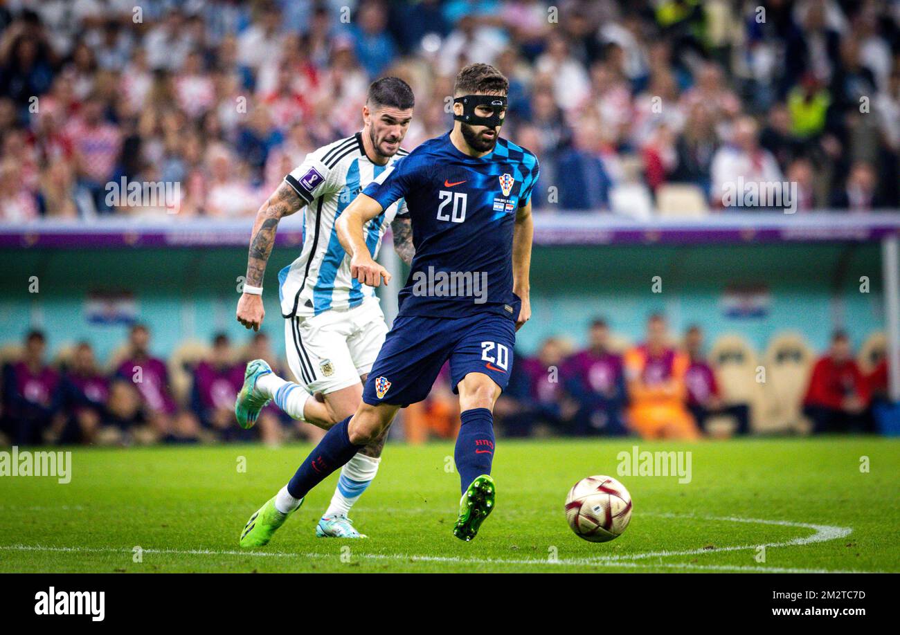 Doha, Qatar. 13th Dec, 2022. Josko Gvardiol (Kroatien), Rodrigo de Paul ...