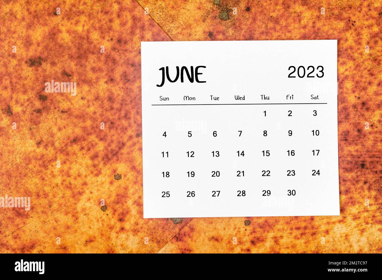 June 2023 Monthly calendar for 2023 year on red grunge background Stock ...