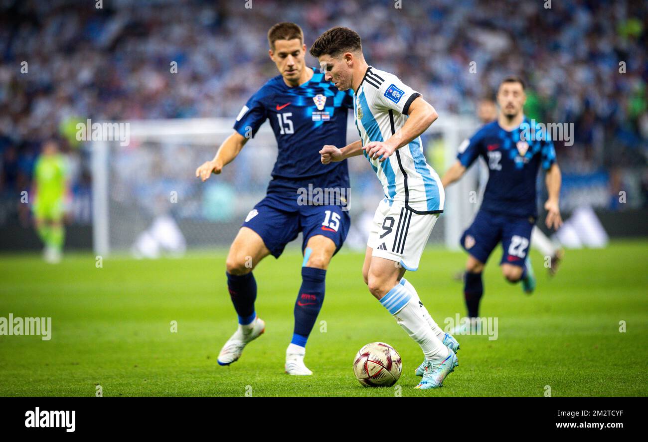 Doha, Qatar. 13th Dec, 2022. Julian Alvarez (Arg), Mario Pasalic ...