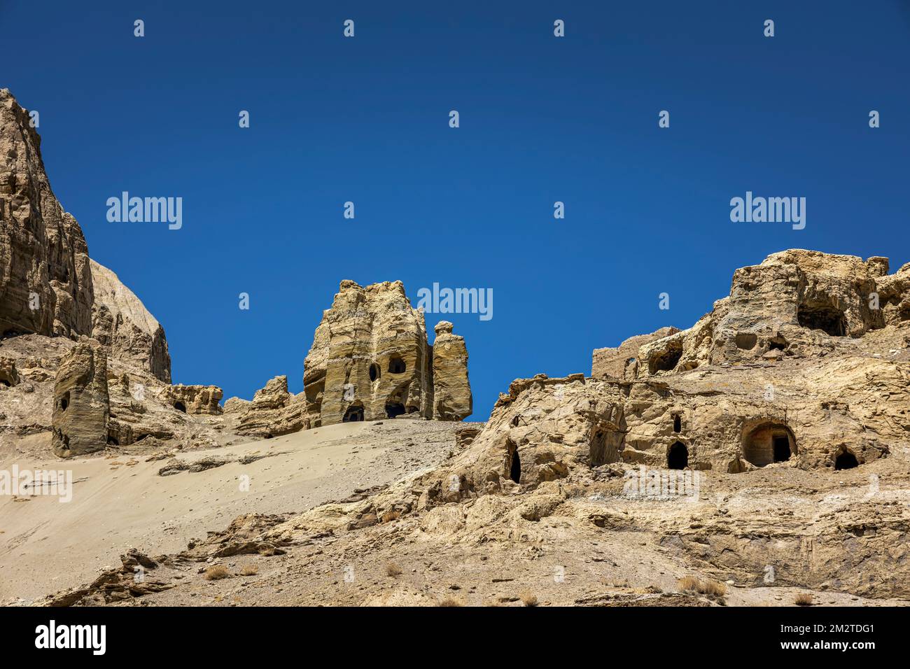 The ruins of Guge Kingdom.Tuolin, Zanda County, Tibet, China Stock ...