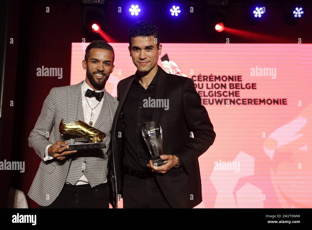Standard's Mehdi Carcela and Essevee's Hamdi Harbaoui pictured during ...