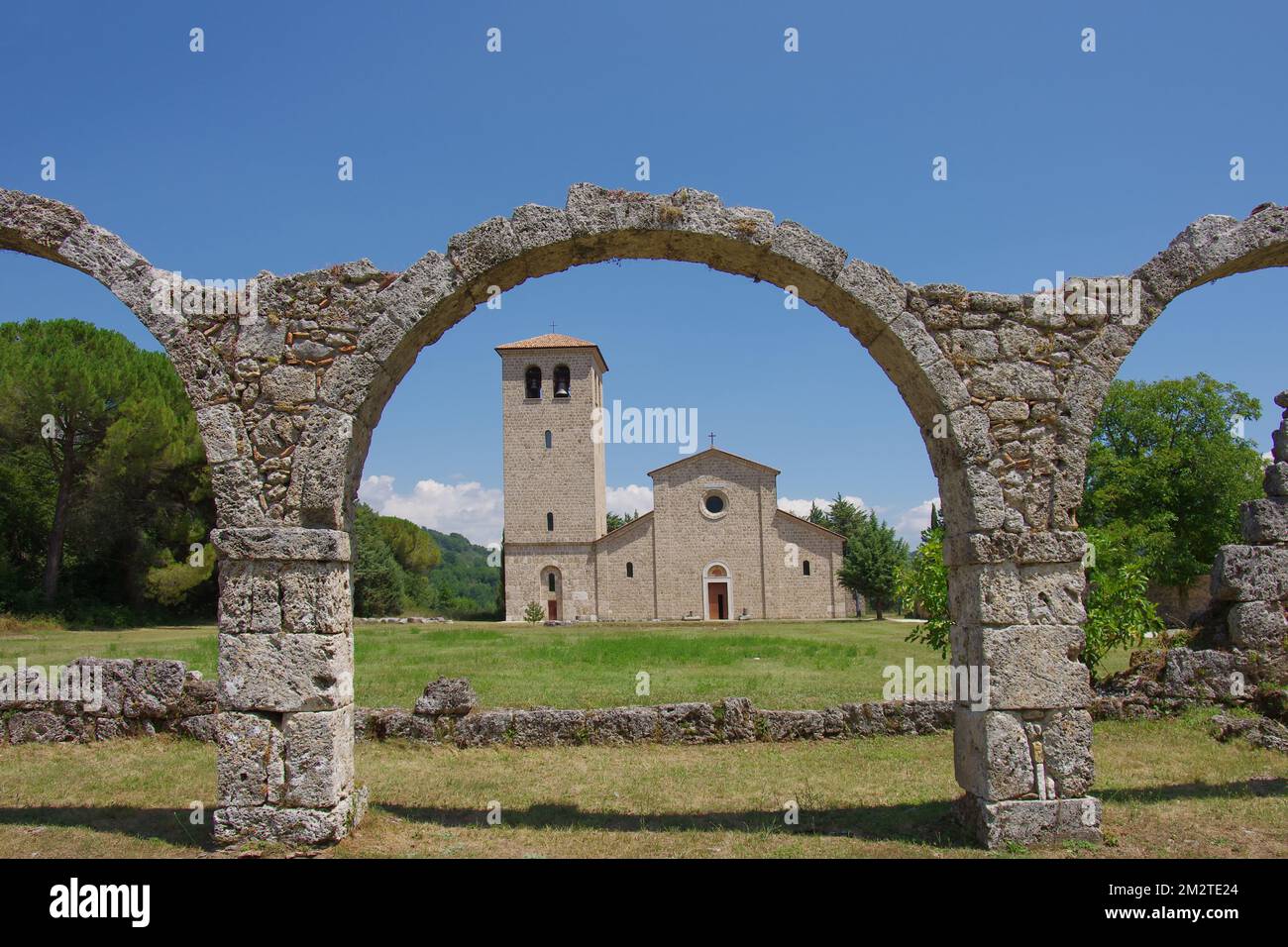 In the foreground the ancient remains of the "Portico del Pellegrino ...