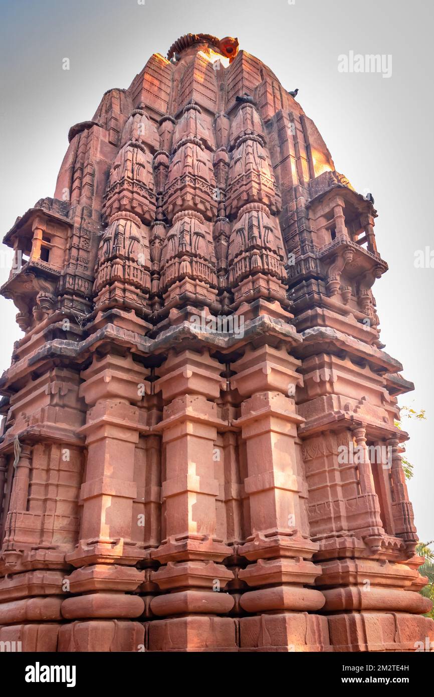 ancient hindu temple architecture from unique angle at day Stock Photo ...