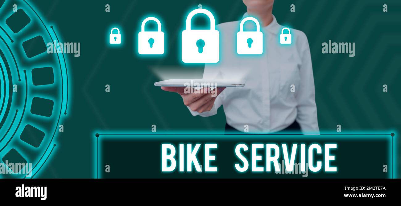 Sign displaying Bike Service. Business idea cleaning and repairing bike ...
