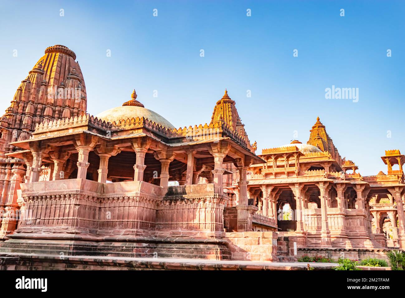 ancient hindu temple architecture with bright blue sky from unique ...