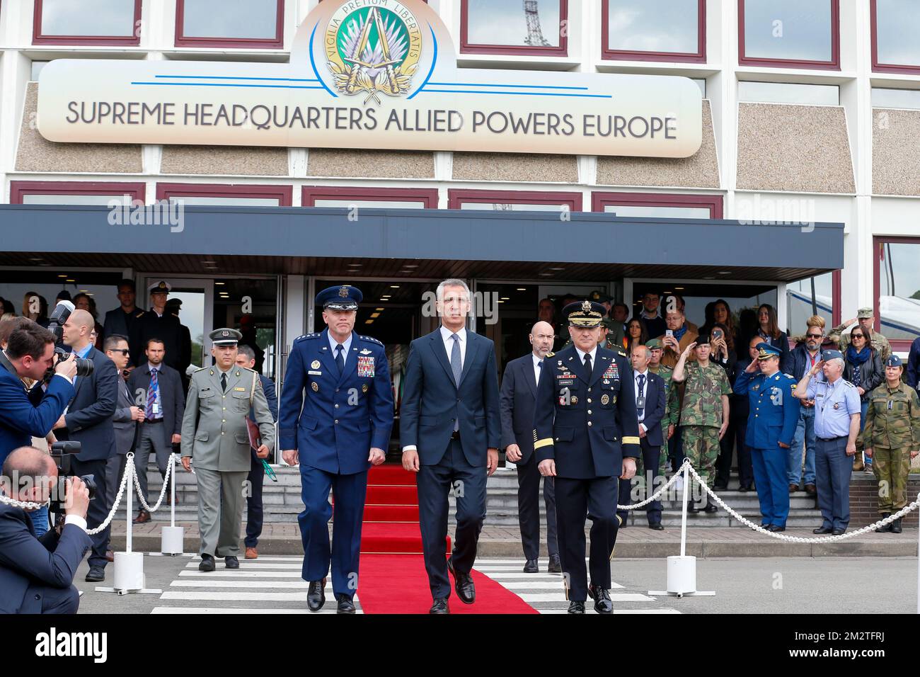 US General Tod D. Wolters, NATO Secretary General Jens Stoltenberg and ...