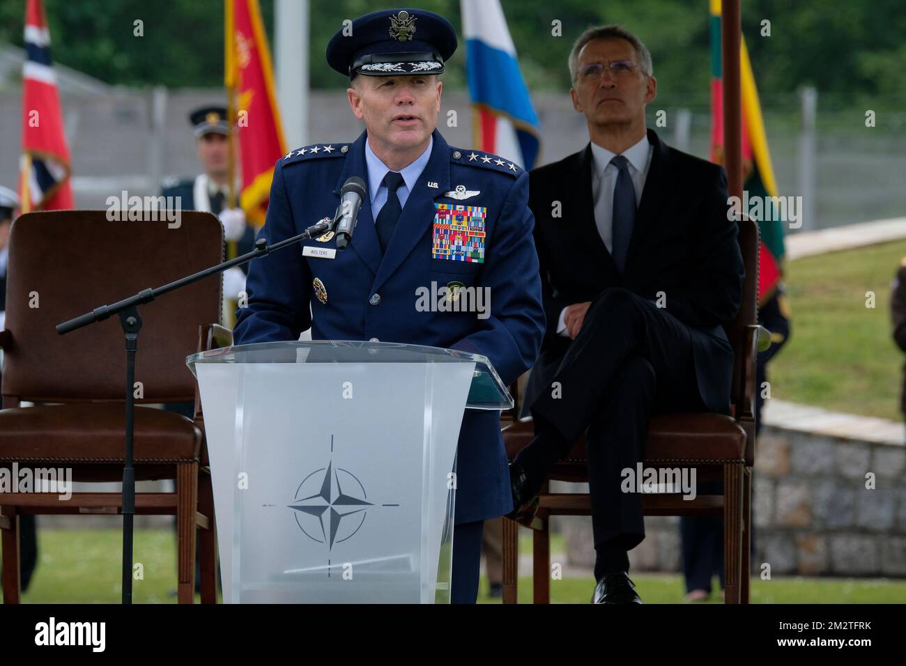 US General Tod D. Wolters and NATO Secretary General Jens Stoltenberg ...