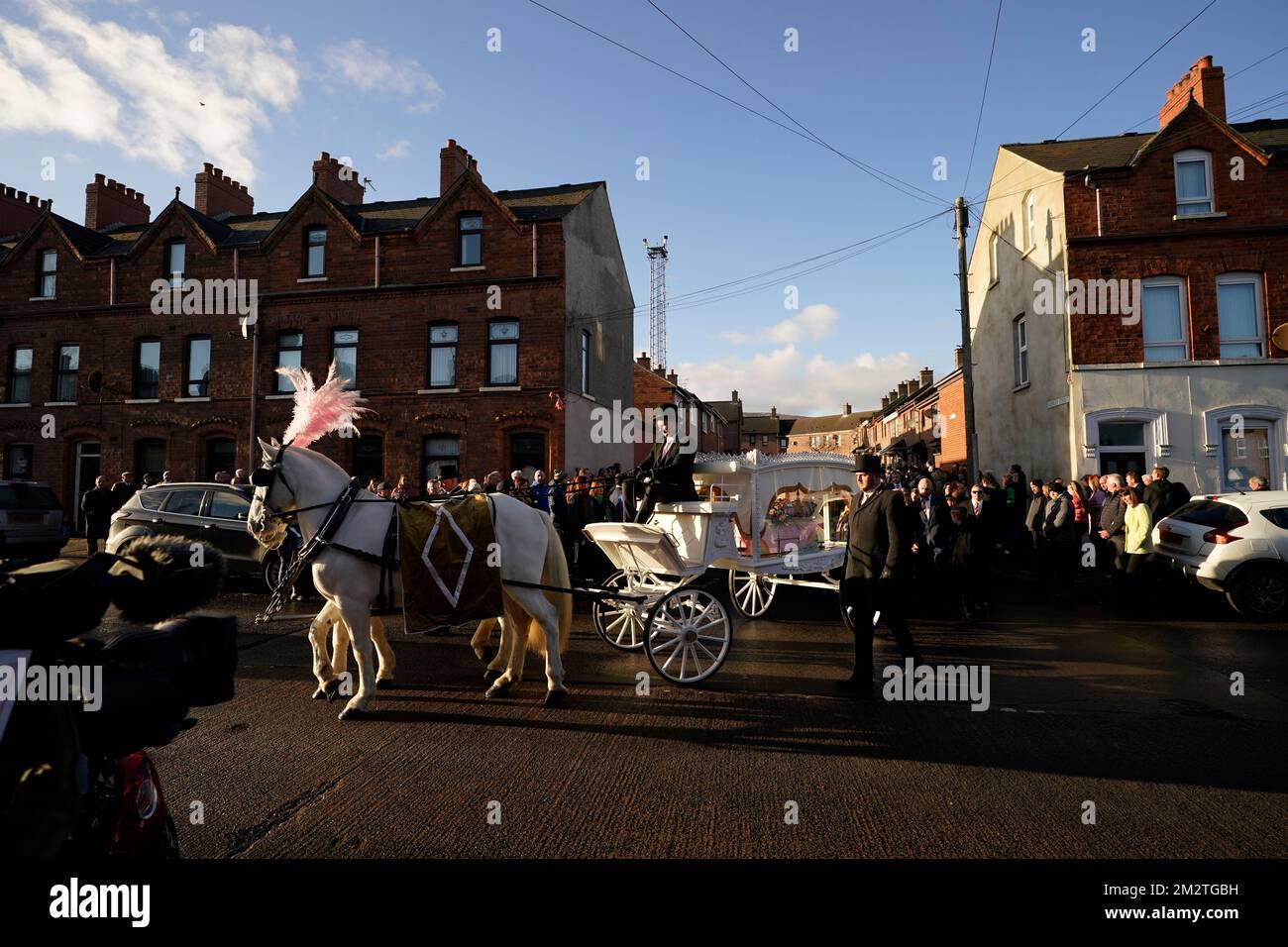 The funeral cortege of Stella-Lily McCorkindale leaves the home of her ...