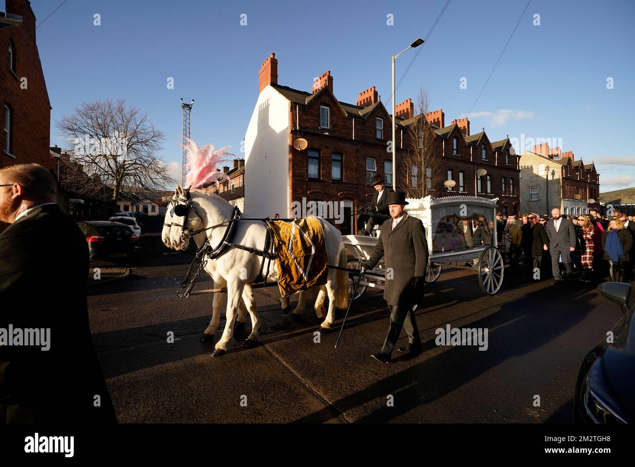 The funeral cortege of Stella-Lily McCorkindale leaves the home of her ...