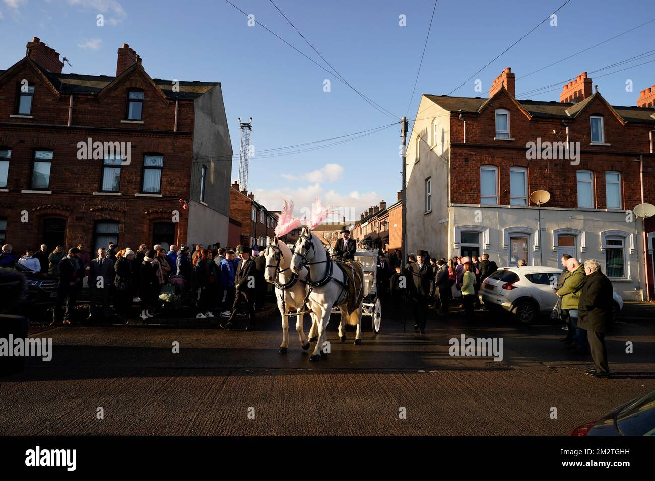 The funeral cortege of Stella-Lily McCorkindale leaves the home of her ...