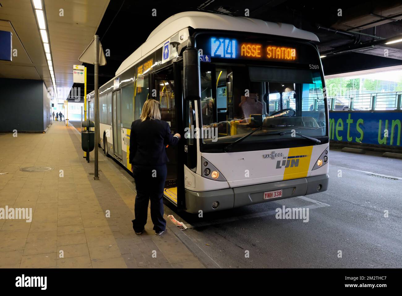 Illustration picture shows a bus at the Brussels' Noordstation/ Gare du ...