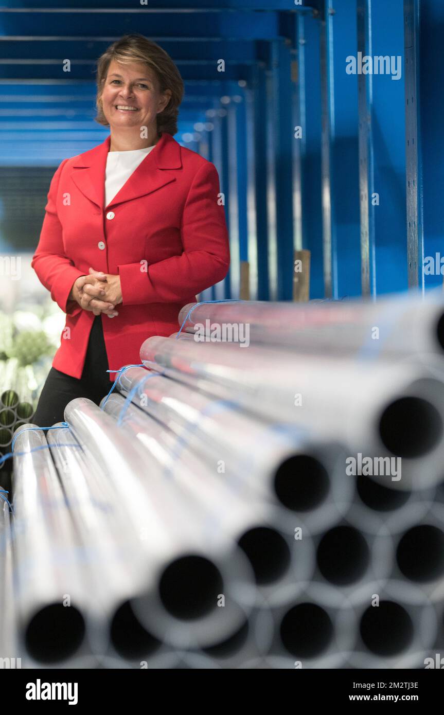 Van Marcke CEO Caroline Van Marcke poses for the photographer during ...