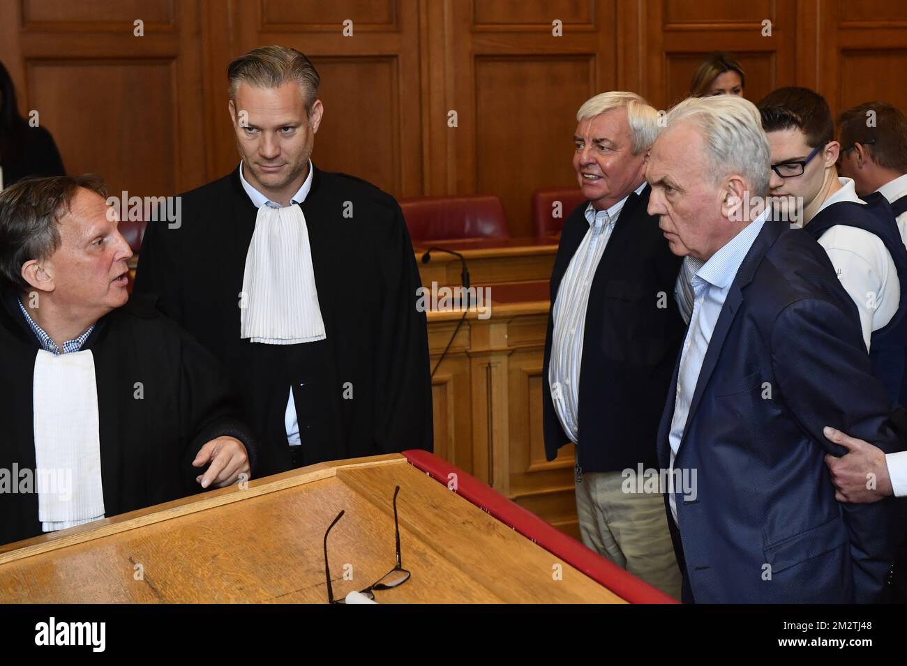 Lawyer Johan Platteau, Lawyer Walter Daemen, Accused Pierre Serry and ...