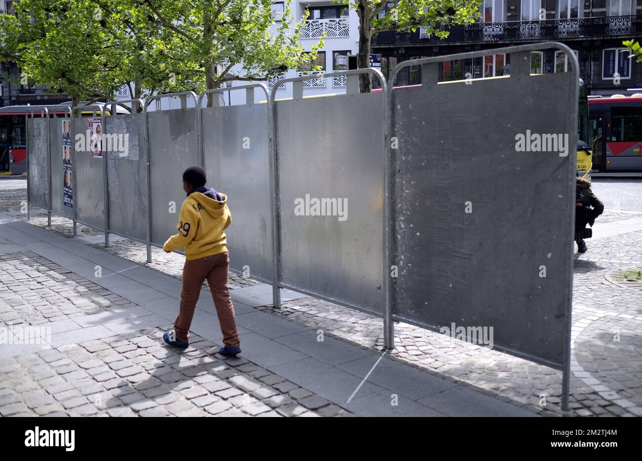 Illustration shows panels for election posters in Liege, Monday 06 May ...