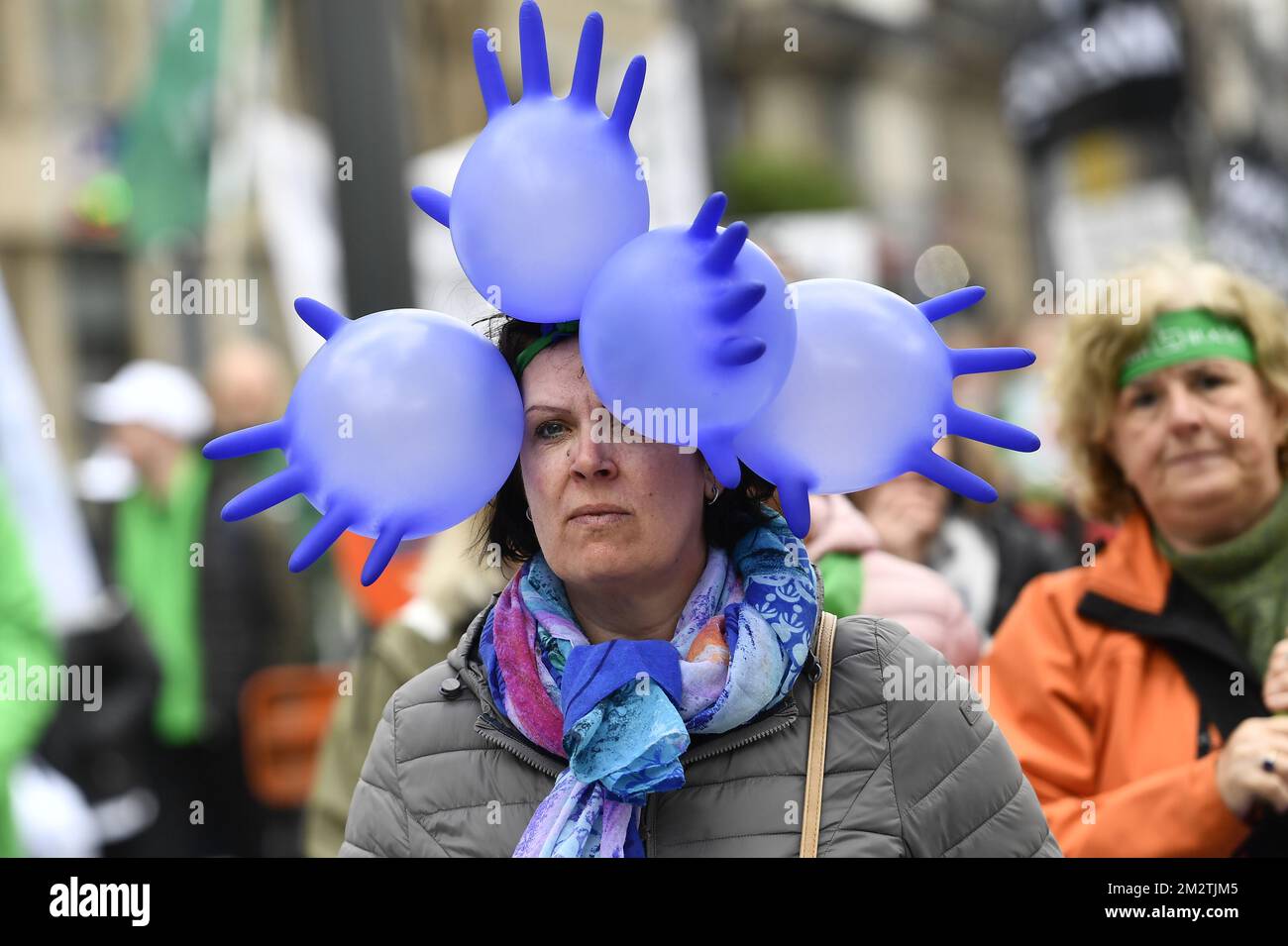 Illustration picture shows a protest action of the non-profit sector ...