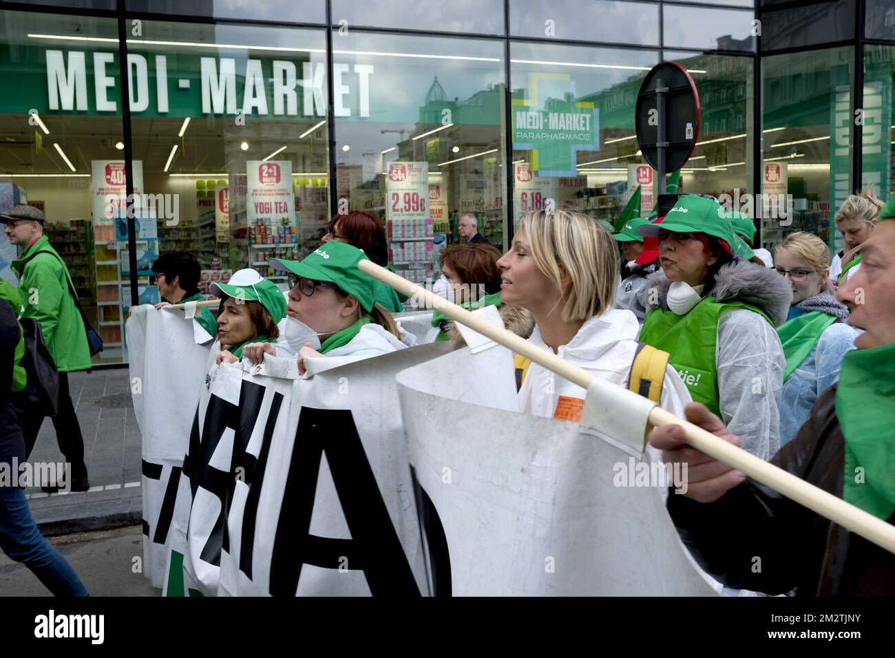 Illustration picture shows a protest action of the non-profit sector ...