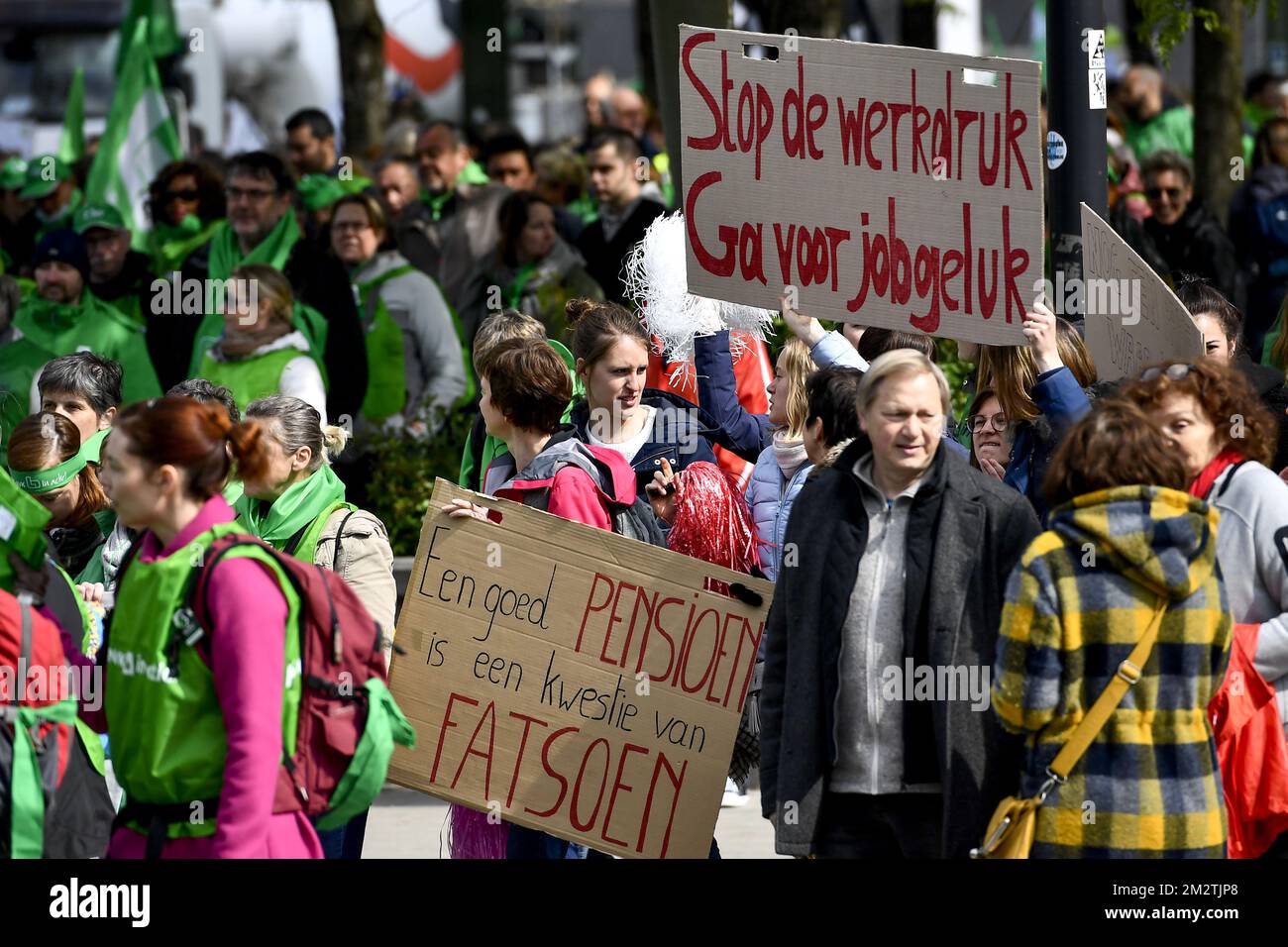 Illustration picture shows a protest action of the non-profit sector ...