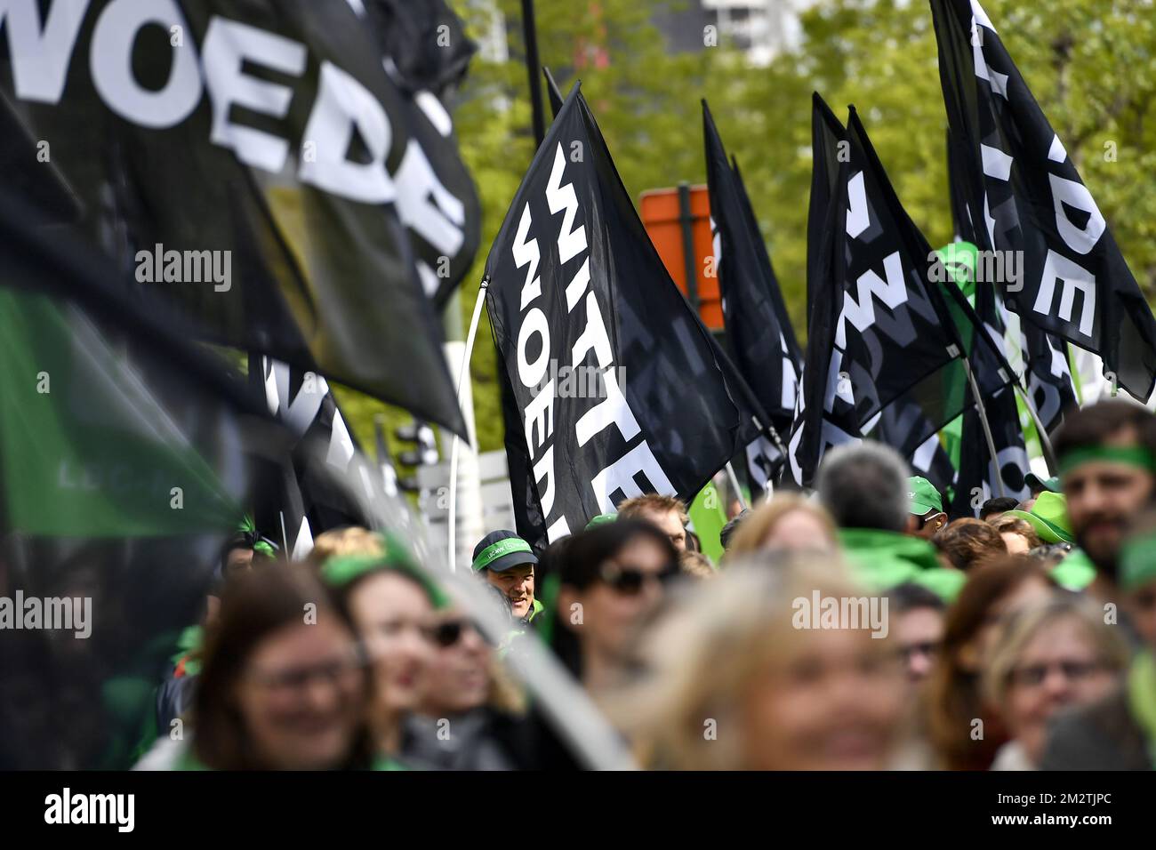 Illustration picture shows a protest action of the non-profit sector ...