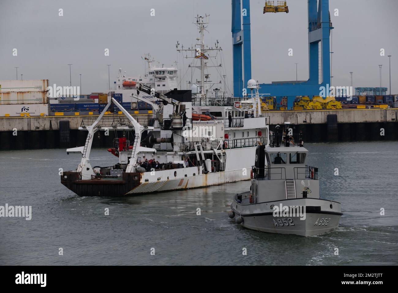 The Belgica pictured during a visit to the naval base of Zeebrugge to ...