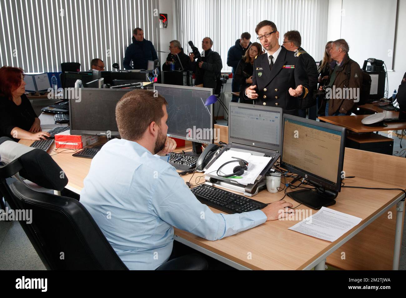 Illustration picture shows a visit to the naval base of Zeebrugge to ...