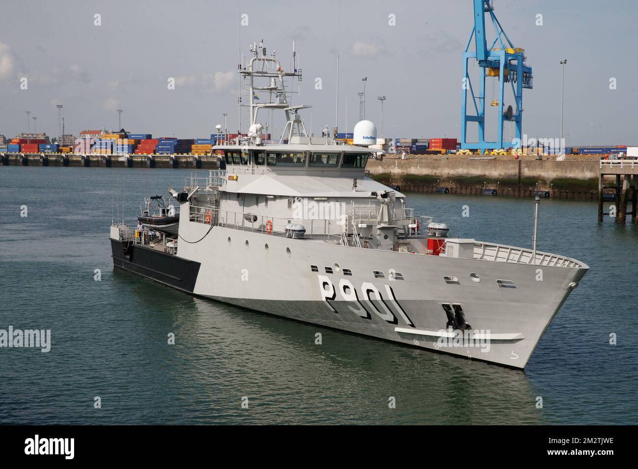 The Castor pictured during a visit to the naval base of Zeebrugge to ...