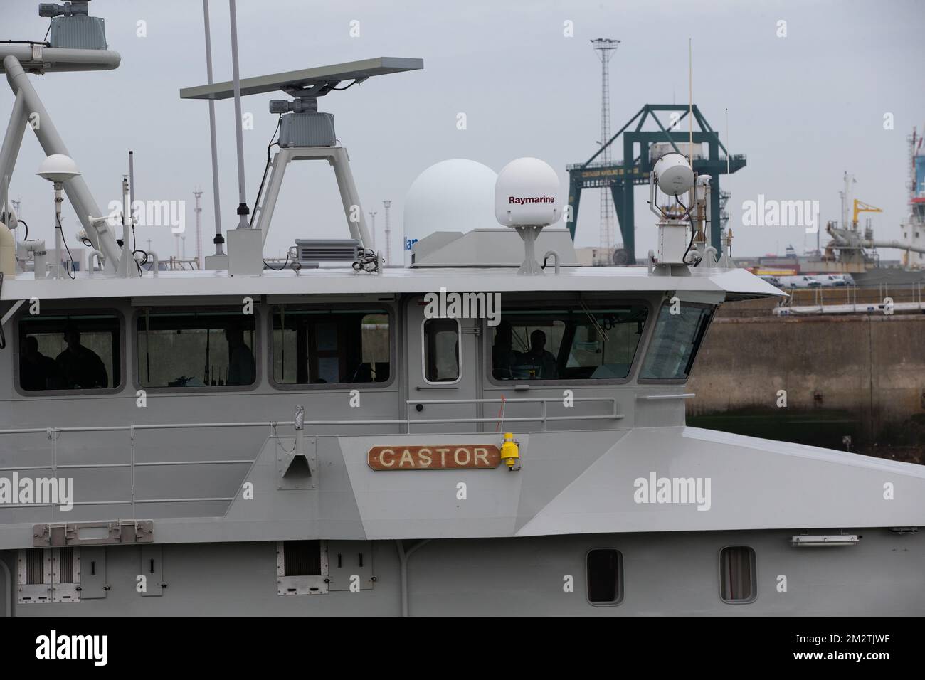 The Castor pictured during a visit to the naval base of Zeebrugge to ...