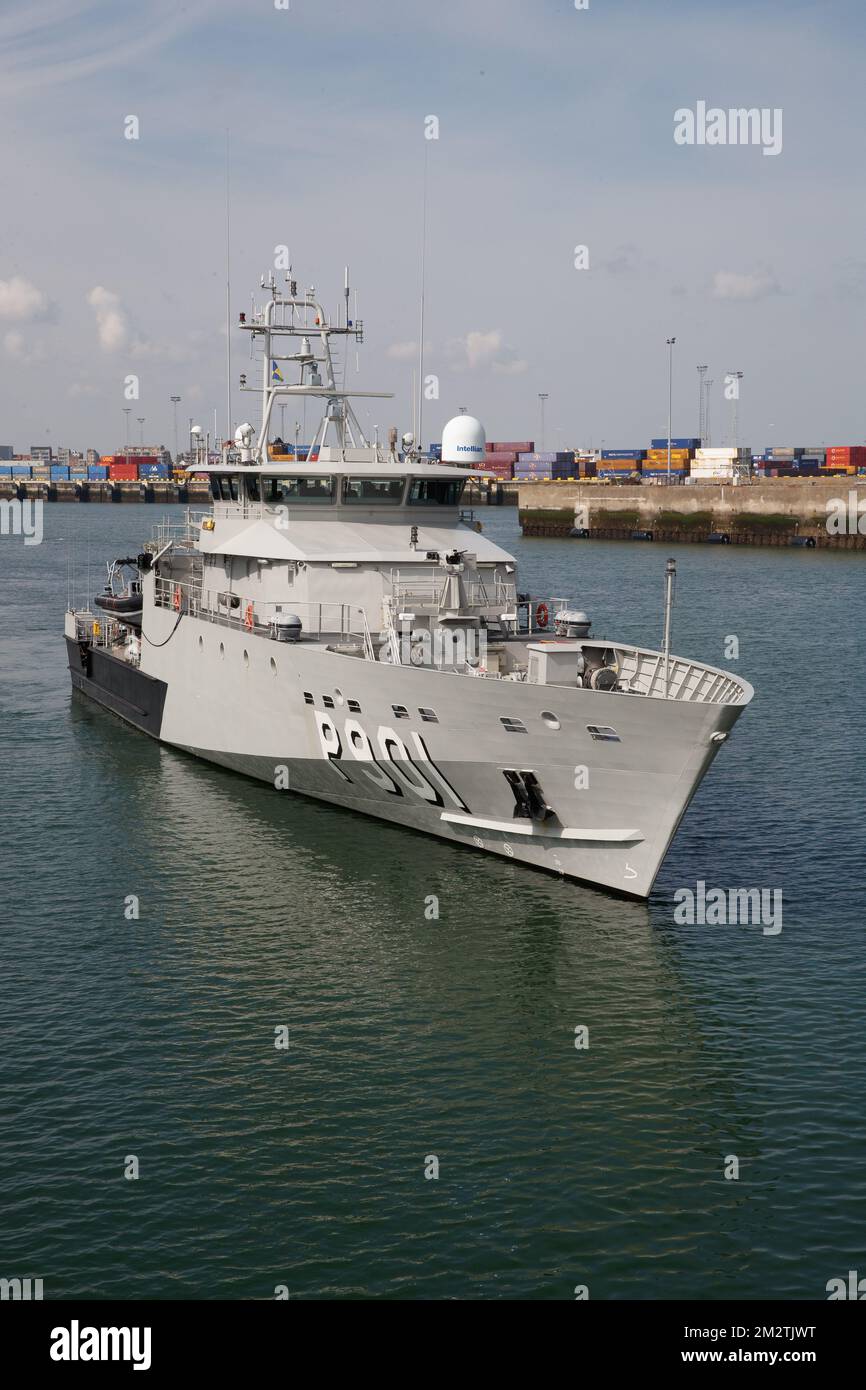 The Castor P901 coast guard vessel of the Belgian marine pictured ...